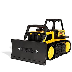 Tonka Steel Classics, Bulldozer– Made with Steel and Sturdy Plastic, yellow friction powered toy construction truck, Ages 3+ boys and girls, kids, toddlers, Christmas birthday gifts