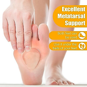 Ramede 36 Pcs Metatarsal Pads Reusable Clear Ball of Foot Cushion Water Drop Shape Foot Gel Pads Adhere to Shoe 4d Design for Forefoot Support Metatarsalgia Neuroma Feet Pain Relief Women Men