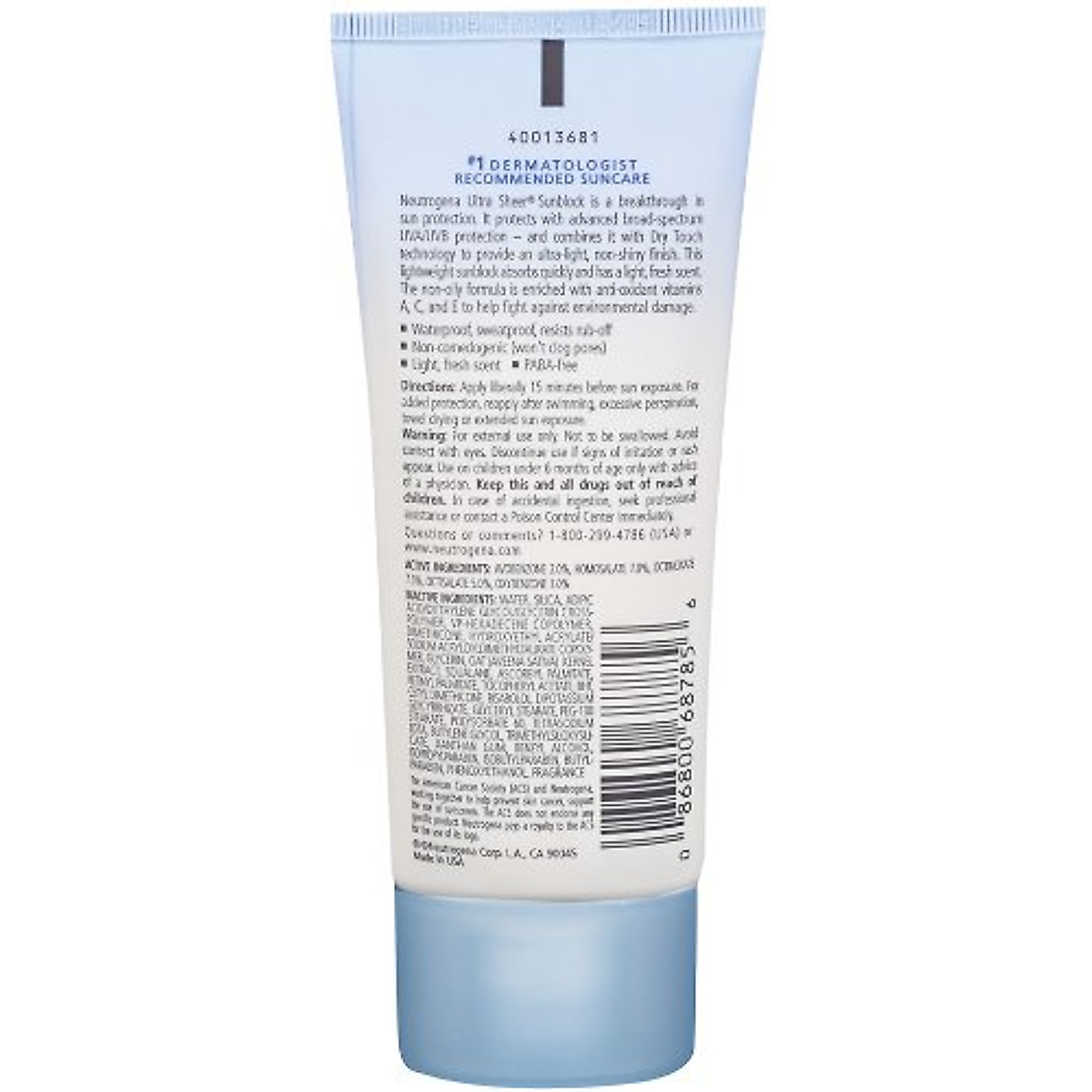 Neutrogena Ultra Sheer Dry-Touch Sunblock, SPF 30, 3 fl oz (88 ml)