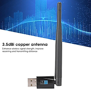 ASHATA USB WiFi Adapter Wireless Network Card for Desktop Laptop PC,300M WiFi Transmitter USB2.0 for Bluetooth Adapter for Windows XPVistaWin 7/Win 8/OS XLinux