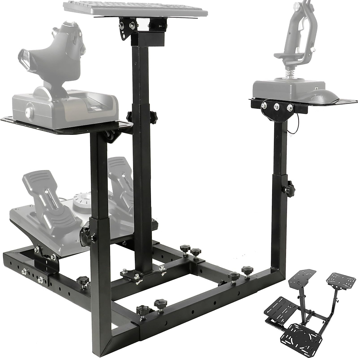 Anman G29 Racing Flight Simulator Stand with Pro 3 Gear Shifter Panels Fit for Logitech/Thrustmaster/Hotas Warthog G27 G29 G920 TX PXN,Professional Steering Wheel Stand,Not Include Wheel & Pedals