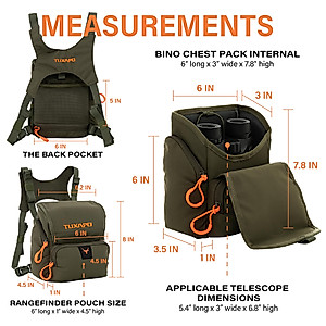 Tuxapo Binocular Harness Chest Pack with Rangefinder Pouch Bino Case for Hunting Hiking Shooting