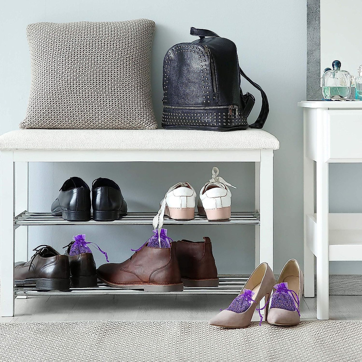 French Lavender Sachets for Drawers and Closets Fresh Scents, Home Fragrance Sachet, Pack of 24, Purple, LV-S-C-24-1