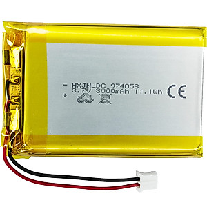 HXJNLDC DC 3.7V 3000mAh 974058 Rechargeable Lithium Polymer Replacement Battery for DIY 3.7-5V Electronic Product, Mobile Energy Storage Power Supply