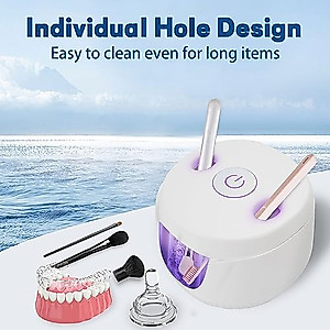 Ultrasonic Retainer Cleaner Machine,Ultrasonic UV Dental Cleaner,45kHz Ultrasonic Cleaner for Dentures,Retainer,Aligner,Night Guard,Toothbrush Heads,Dental Appliance,200ML Ultrasonic Jewelry Cleaner