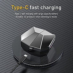 Wireless Bluetooth 5.3 Ear-Mounted Sport Headphone, Charging Case Digital LED Intelligence Display, 9D Stereo HiFi Stereo,with Mic Waterproof Low Latency Headphone, for iOS Android