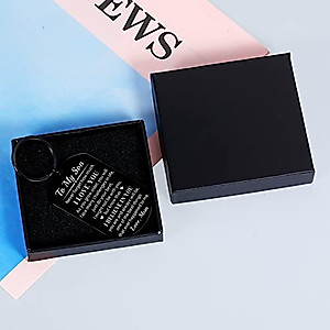 Valentines Gift for Son from Mom Teen Boys Gifts for 16th 18th Birthday Christmas Stocking Stuffers Graduation Gifts for Him Inspirational Keychain for Men