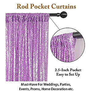 Sequin Curtains 2 Panels Lavender 2FTx8FT Sequin Photo Backdrop Sequin Backdrop Curtain Pack of 2-1011E