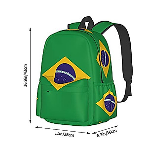 Lightweight Laptop Backpack Brazil Flag School Backpack Bookbags Schoolbag Casual Daypacks