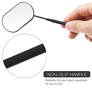 Pretty memory Large Lash Mirror, Stainless Steel Eyelash Mirror, Makeup Mirror for Lash Extension Supplies (Black)