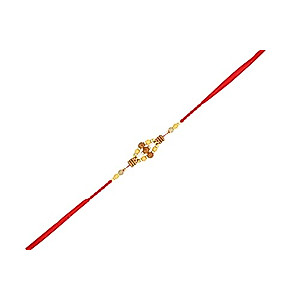 Handmade Raksha Bandhan Rakhi for Brother | Designer Rakhi Bracelet Handmade Rakhi | Rakhi for Brother made Kundan Multicolor Beads for Indian Festival Raksha Bandhan (Design5)