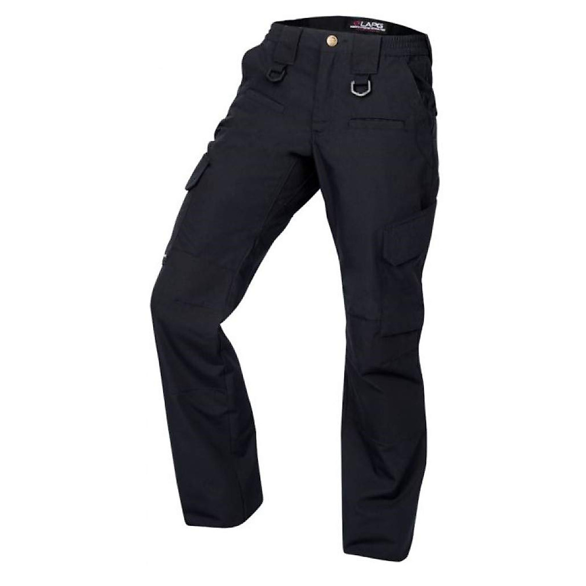 LAPG Women's Uniform Tactical Pants, Elastic Waistband, Durable Work Training Cargo Pants for Women, Navy, Size 16, Short