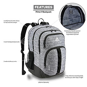 adidas Unisex Prime Backpack, Jersey Onix Grey/Black/White, One Size