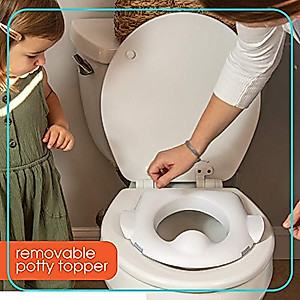 Summer My Size Potty with Transition Ring & Storage, Grey - Realistic Potty Training Toilet - Features Interactive Toilet Handle, Removable Potty Topper and Pot, Wipe Compartment, and Splash Guard