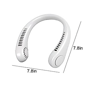Neck Fans Portable Rechargeable, Bladeless Portable Fans Hands Free Neck Fans Headphone Design 360° Cool-ing Fan 3 Speeds Hanging Neck-Fan for Outdoor Sports Travel, White, One Size
