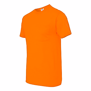 Fruit of the Loom 100% Heavy Cotton HD Pocket T-Shirt, Large, SAFETY ORANGE