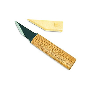 Kiridashi Craft Pocket Knife Japanese Steel Blade Wooden Handle with Sheath for Left-handed