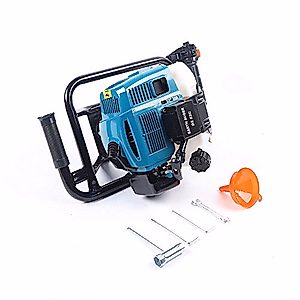 52cc Earth Auger Post Hole Digger - Borer 2X Drill Fence with Extension+2 bits Pole 1.7W/8500rpm w/Straight Through Gearbox