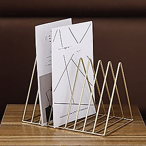 EYHLKM Bookshelf Rack Desktop Metal Book Block Newspapers Magazines Storage Holder Stand Decor