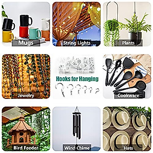 EIENHOSHI Ceiling Hooks, Cup Hooks Screw in Hooks for Hanging, White Vinyl Coated Hooks Kit (2", 1-1/2", 1-1/4", 1'', 7/8", 3/4") -75 Pcs, Small to Heavy Duty