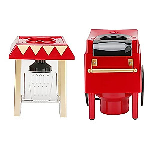 1200W Red Retro Automatic Popcorn Machine Household Corn Popper Maker (US Plug 110V 10A)