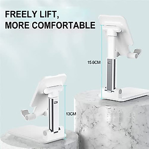 ChashenHa-Cell Phone Stand，Desktop Phone Stand ，Portable Folding Phone Stand, Foldable and Angle-Adjustable Height-elevating Holder, Suitable for All Smartphones and iPhones，（White）-2