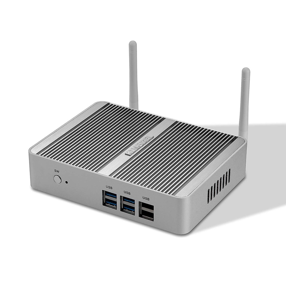 KINGDEL Mini Computer, Fanless Nettop with Celeron N3150/J3160/J4125 Quad Core 2.08GHz CPU, 4GB RAM 256GB SSD, 2*LAN, 2*HD, 4*USB 3.0