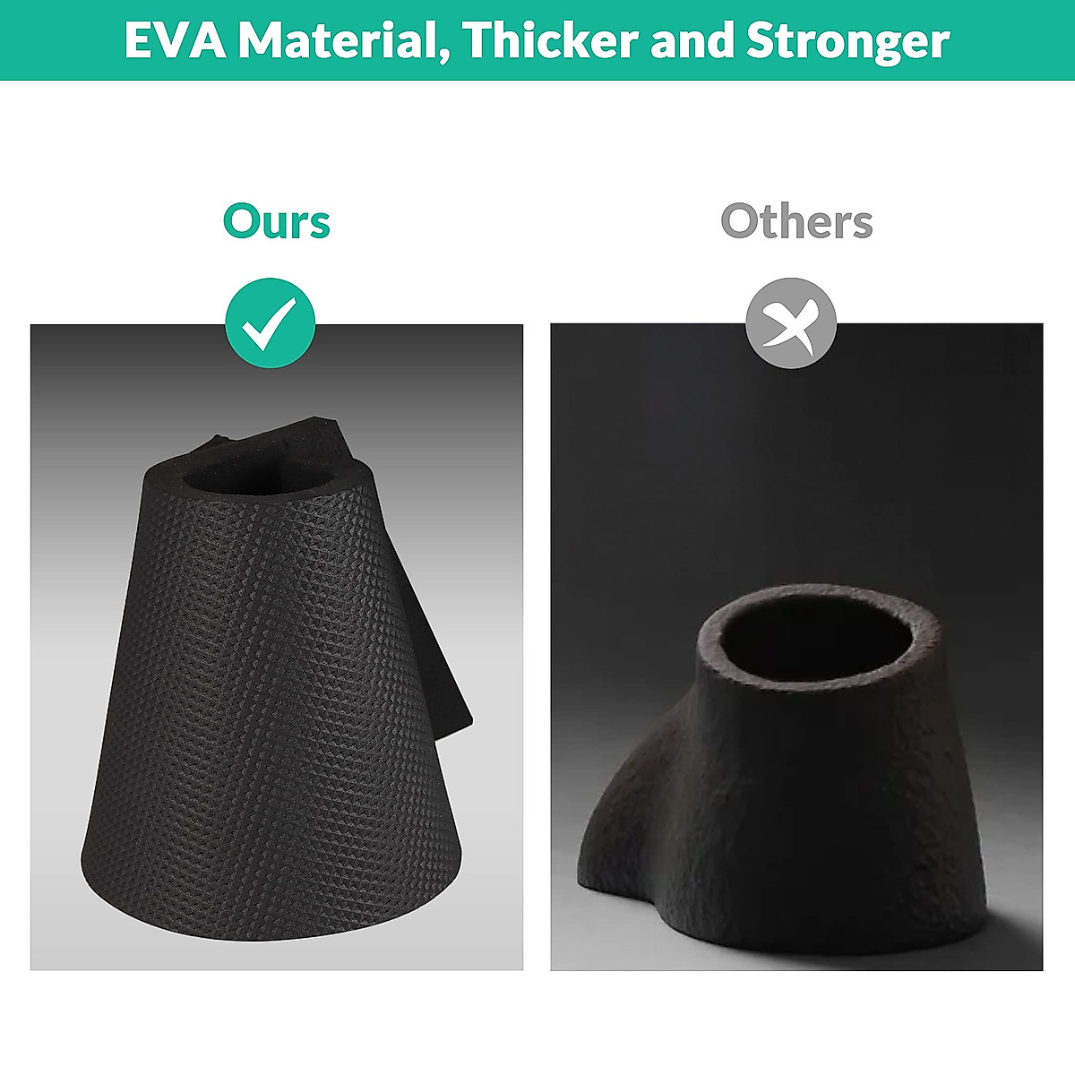 ZhouDaShu Bed Frame Leg Covers, Bed Frame Feet Protectors for Toe Saver, Toe Bumpers Keep Your Toes from Hard Furniture Legs, Spliceable EVA Toe Guard, Black-4 Pcs