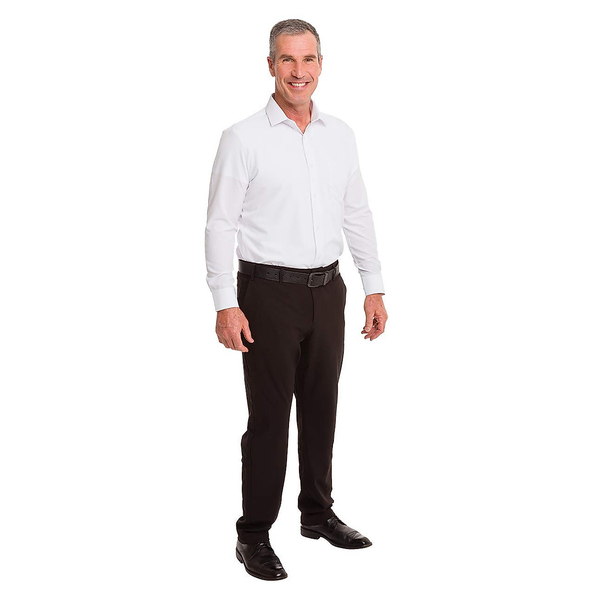 TRUWEAR Phenom Classic White Long Sleeve Men's Performance Fabric Dress Shirt