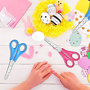 Elesunory 50 Pack Scissors Bulk for Kids, 5 Inch Kids Scissors, Blunt Tip Bulk Scissors for School Kids, Soft Grip Kid Scissor for School Classroom Students Craft(Pink, Blue)