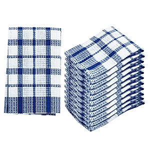 LOLA Products All Purpose Cleaning Cloths, 100% Cotton, Woven Fibers, Reusable & Machine Washable, Highly Absorbent, Lint Free, 12" x 13", 12 Pack