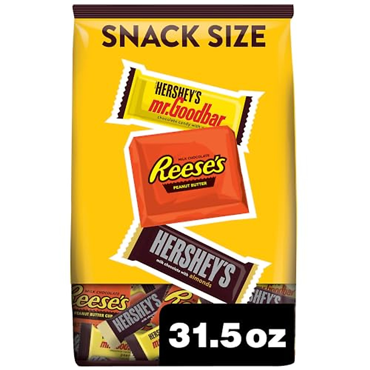 HERSHEY'S and REESE'S Assorted Chocolate Flavored Snack Size, Candy Party Pack, 31.5 oz