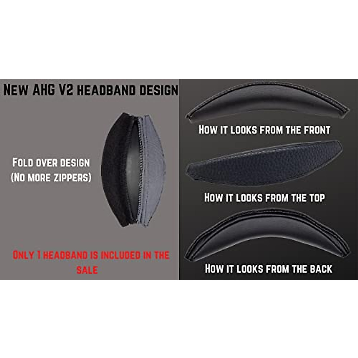 Replacement V2 QC3 Headband pad/On-Ear Headband pad Cushion Compatible with Bose QuietComfort 3 (QC3), Bose On-Ear 2 (OE2), Bose On-Ear (OE) and Bose SoundTrue On-Ear Headphones (Black)