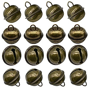 Maydahui 100PCS Jingle Bell 1 Inches Vintage Copper Bell Antique Decorative Tone for Christmas Tree Crafts Decoration DIY Bells Pet Dog Cat