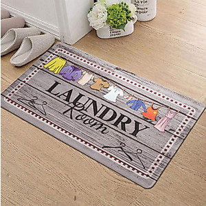 Rugshop Laundry Room Standing Mat 18" x 30" Gray