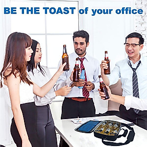 Red Suricata Insulated Slim Cooler – Ultra Thin, Flat Mini Small Cooler Lunch Bag Fits 10 Drink Cans - 2 Slim Reusable Ice Packs Included - Small Iceless Golf Cart Bag for Beer (Black)