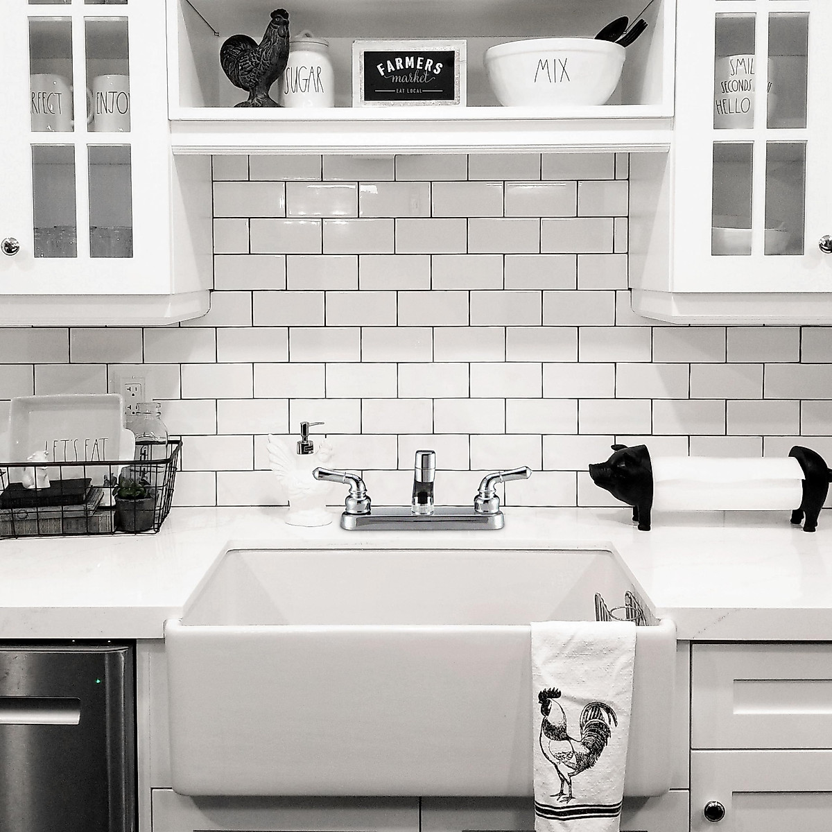 Pacific Bay PB-K14CP Kitchen Sink Faucet with Classic Levers - Metallic Plating Over ABS Plastic (Polished Chrome)