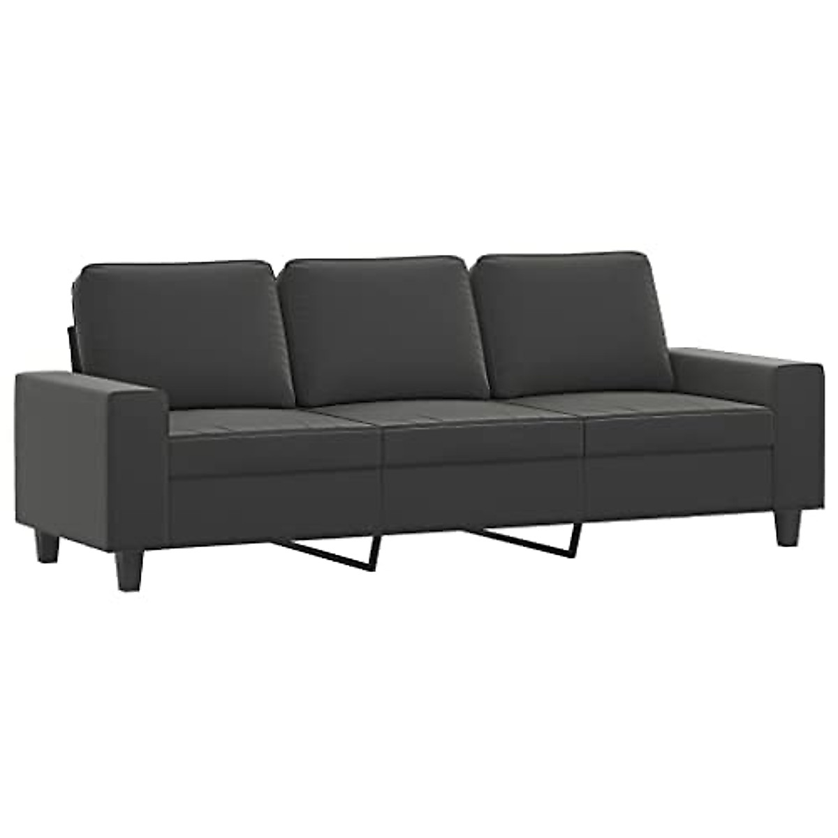 vidaXL 3-Seater Sofa Dark Gray 70.9" Microfiber Fabric