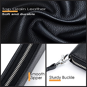 Genuine Leather Shoulder Bag Cell Phone Bag with Touch Screen Window Women Wallet Purse with Card Slots Coin Pouch Wine Red