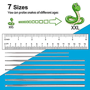 VEASOON Snake Probe Kit 8 Pieces Professional Portable for Snakes Reptiles Pythons Gender Sexing Probing Set