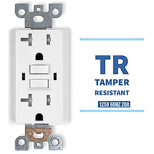 Everelectrix 10 Pack GFCI White Outlet Receptacle, Tamper Resistant GFCI Outlet 20 Amp/125-Volt, Self-Test Function with LED Indicator 20 Amp GFCI Outlets, UL/cUL Listed, Wall Plate Screws Included