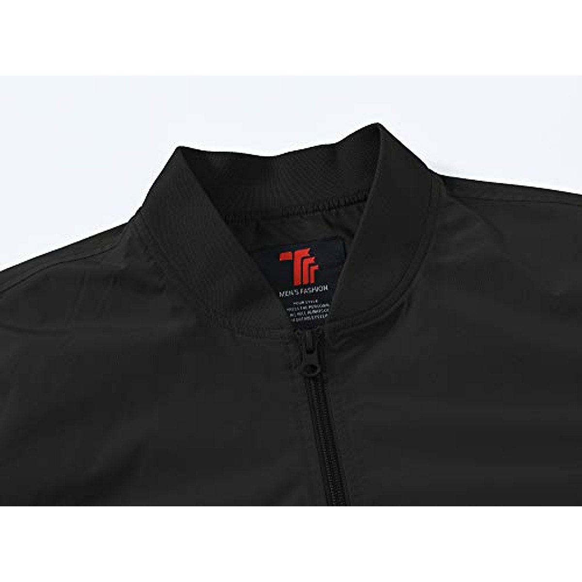 TBMPOY Men's Windproof Bomber Jackets Lightweight Track Jackets Spring Casual Windbreaker Outdoor Coat Black XL