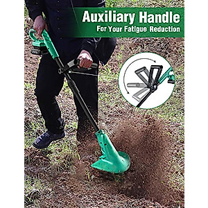 Kimo Cordless Tiller Cultivator with 24 Steel Tines, 7.8-in Wide & 5-in Depth Garden Cultivator, Electric Rototiller w/Battery Powered Tiller Rototillers for Garden,Lawn,Yard,Soil Cultivation