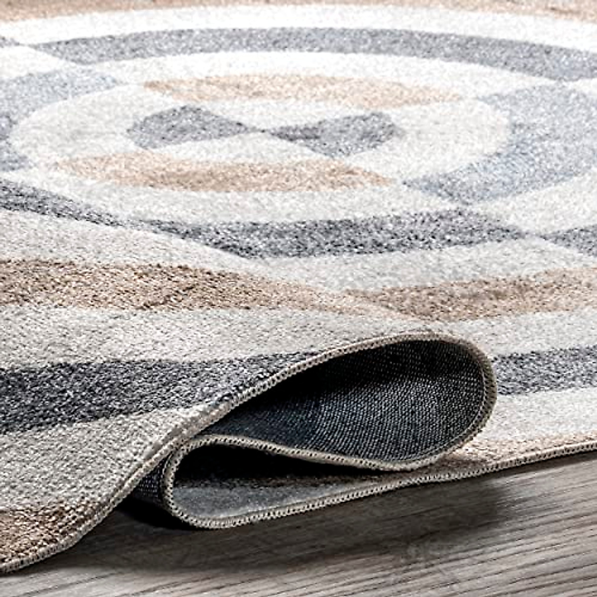 nuLOOM Modern Swirls Machine Washable Area Rug, 4x6, Blue