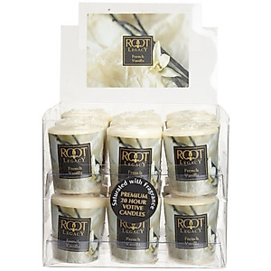 Root 20 Hour Votive Candles, French Vanilla Scent, Ivory, 18-Pack Box