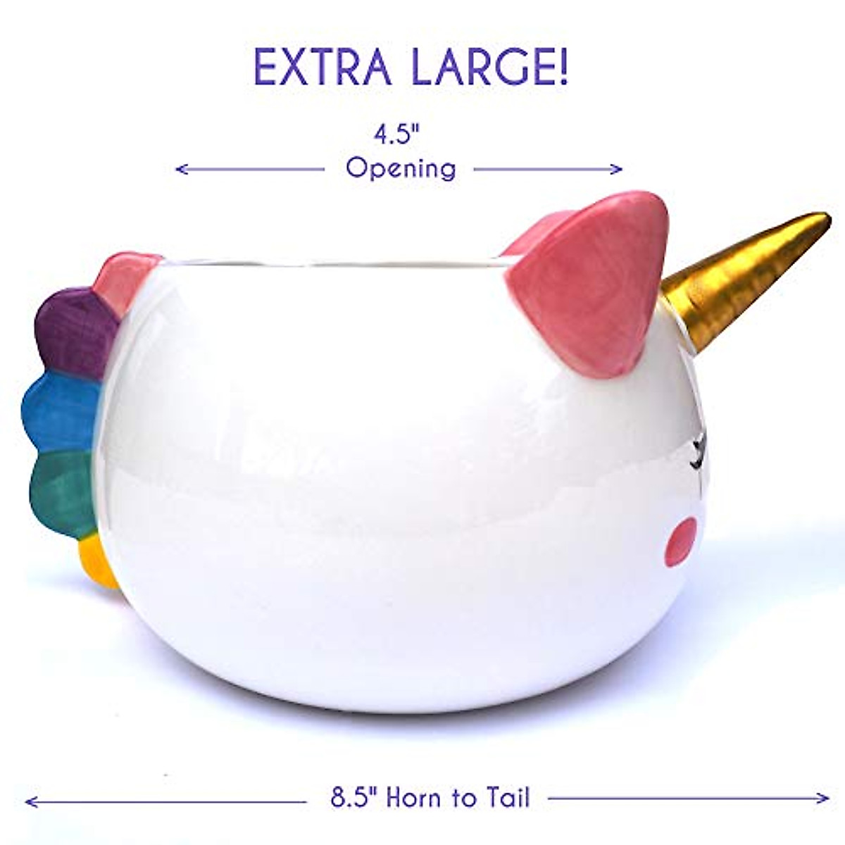 Unicorn Yarn Bowl for Knitting - Ceramic Knitting Bowl Extra Large 8.5”- Ceramic Yarn Bowl Crochet Accessories Yarn Holder Storage Gift for Knitters