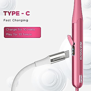 GIZMORE Giz Mn227 Bang Bluetooth Wireless 5.2 in Ear Neckband, Up to 40 Hrs Playtime, Dual Pairing, Touch Controls, Magnetic Smart Buds, Fast Caharge Neckband (Pink)