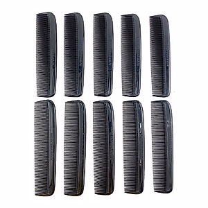G.B.S Stylish Black Combs 5.07-inch Styling Essentials Comb Includes 10 Plastic Hair Combs Fine, All Fine Combs for Women, Men Grooming, Mustache Beard Pack of 10