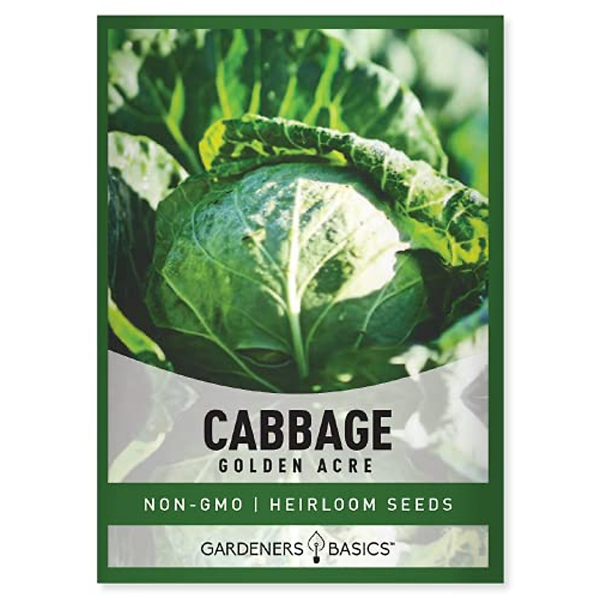 Cabbage Seeds for Planting - Golden Acre Green Heirloom, Non-GMO Vegetable Variety- 1 Gram Approx 225 Seeds Great for Summer, Spring, Fall, and Winter Gardens by Gardeners Basics