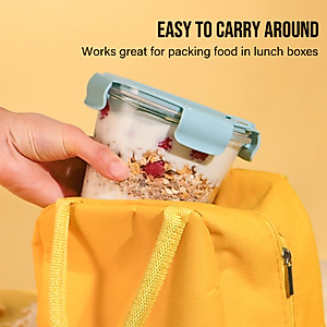 BEWAVE 24 Oz Overnight Oats Containers with Lids, Glass Oatmeal Mason Jars Large Capacity Cups for Pudding Salad Cereal Yogurt Milk Fruit Storage